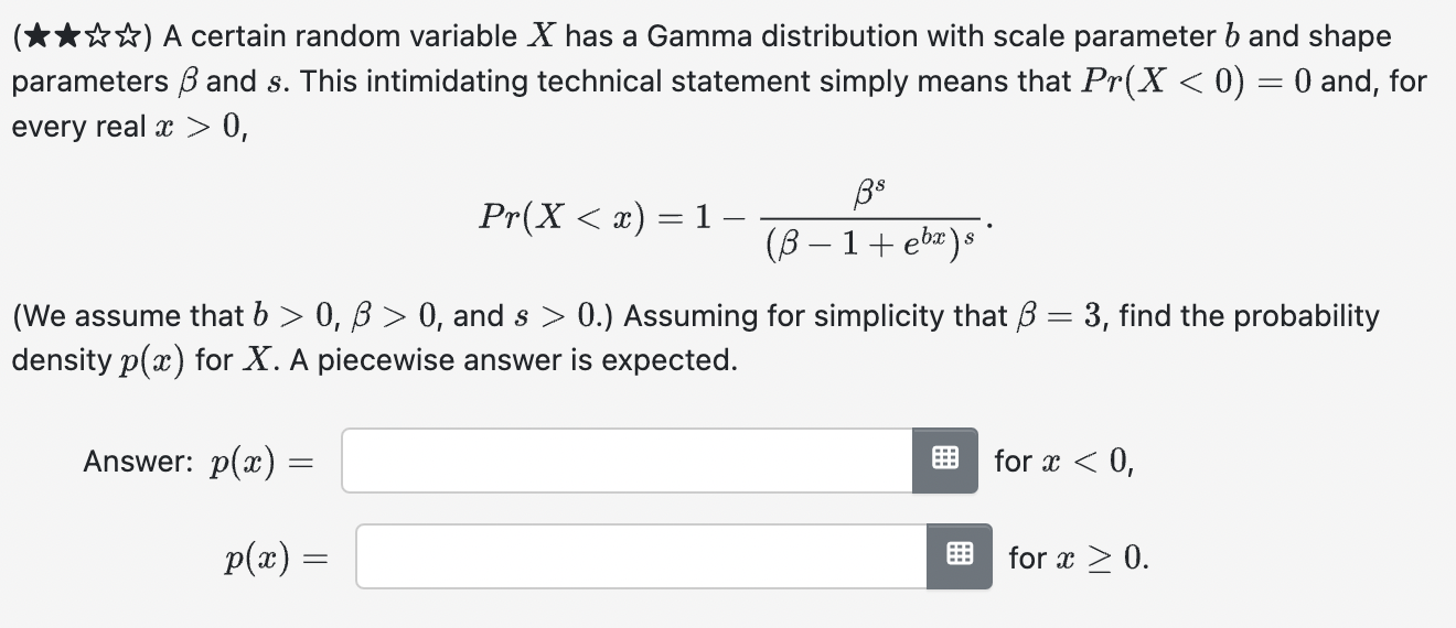 Solved (******ϖϖ) ﻿A certain random variable x ﻿has a Gamma | Chegg.com