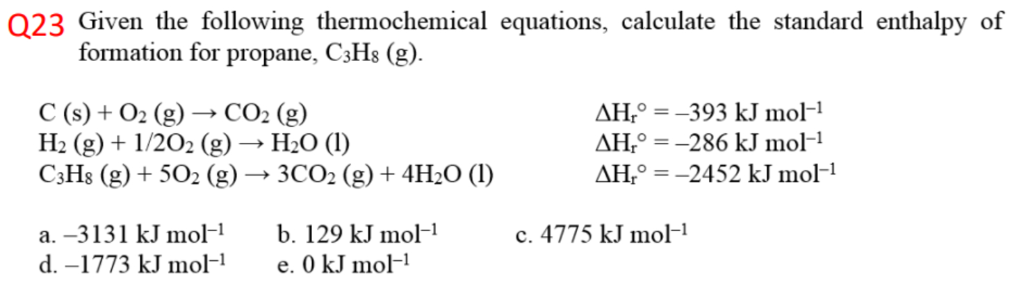 Solved Q23 ﻿Given the following thermochemical equations, | Chegg.com