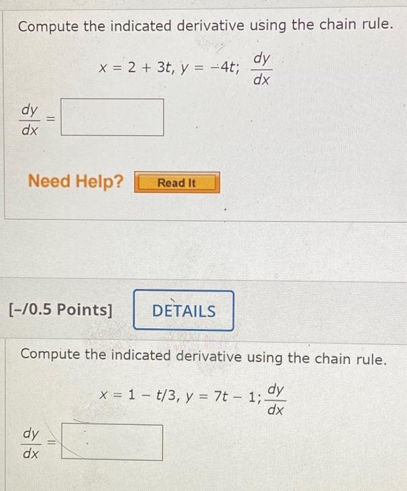 Solved Compute the indicated derivative using the chain | Chegg.com