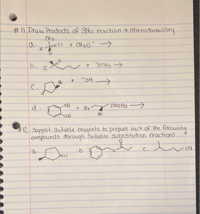 Solved b. IH+HSCH3→ C⋅ BR+OH d. \#12 Suggest suitable | Chegg.com