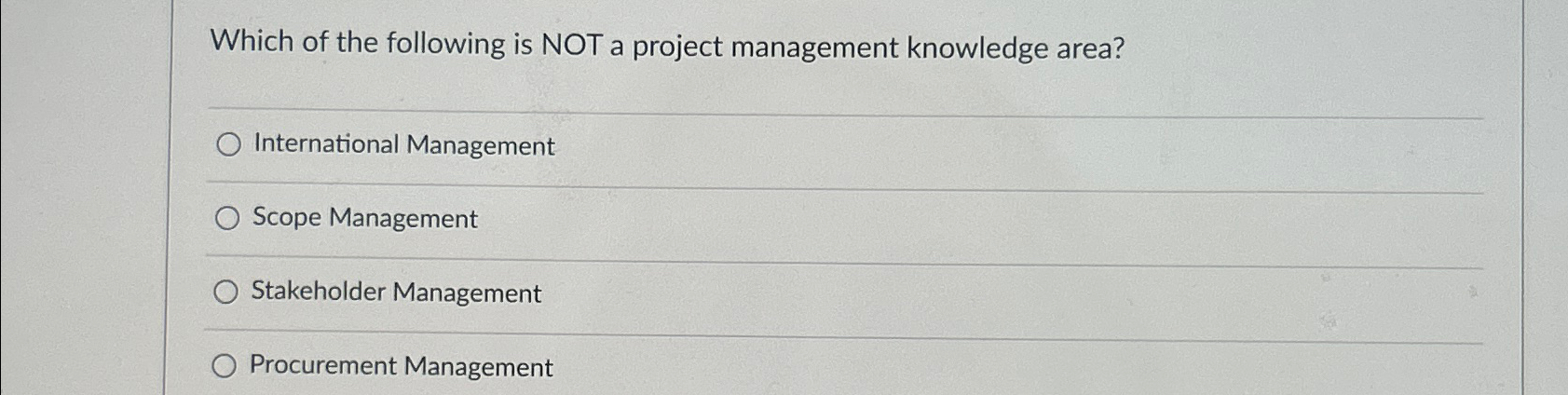 Solved Which of the following is NOT a project management | Chegg.com