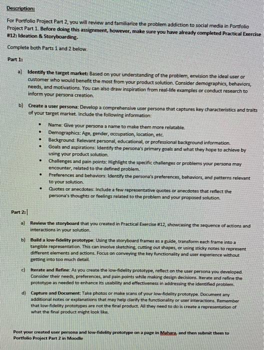 For Portfolio Project Part 2, you will review and | Chegg.com