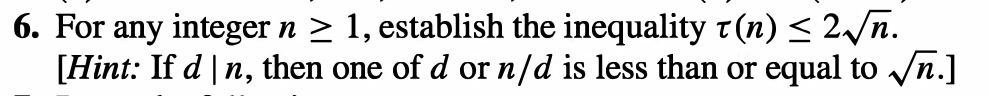 Solved For any integer n≥1, ﻿establish the inequality | Chegg.com