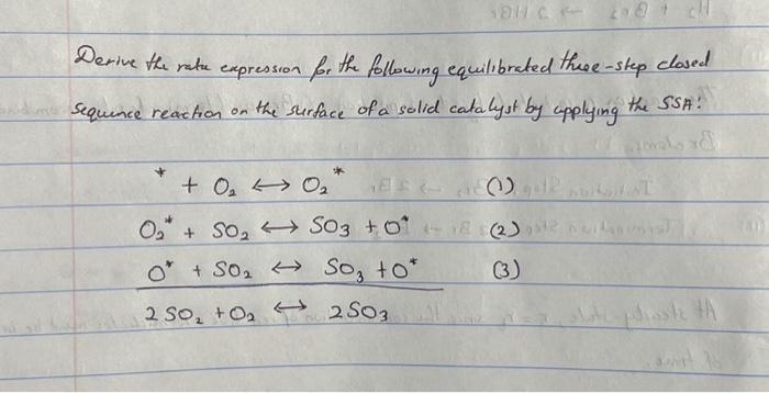 Solved Derive the ratue expression for the following | Chegg.com