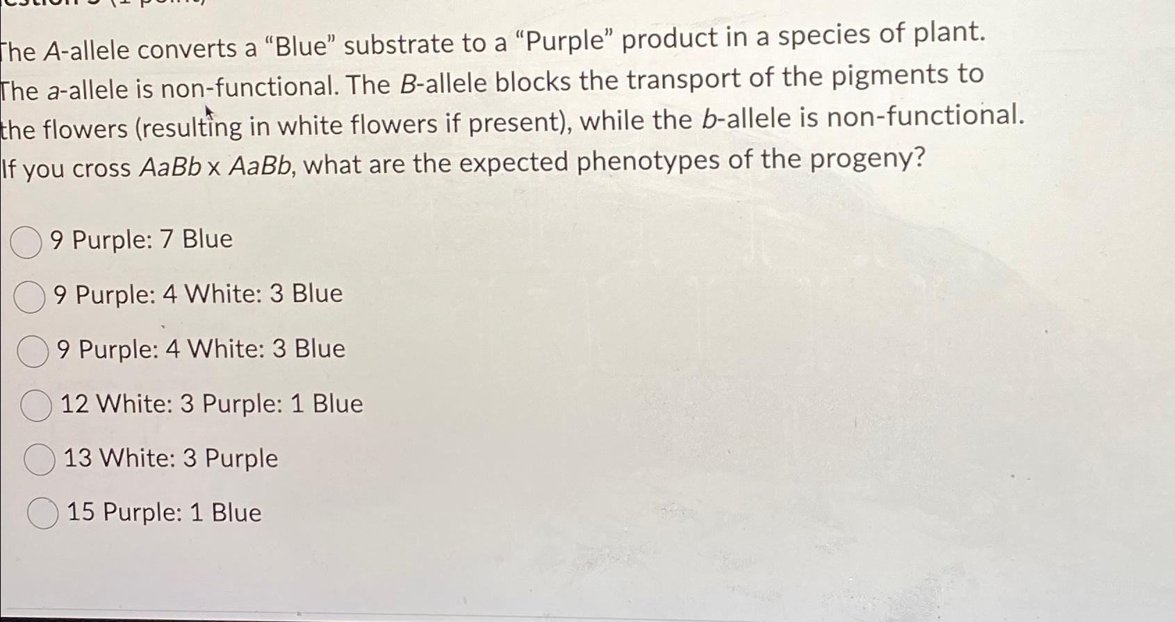 Solved The A-allele converts a "Blue" substrate to a | Chegg.com