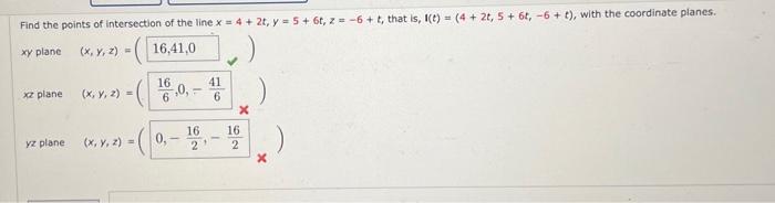 Solved Find the points of intersection of the line | Chegg.com