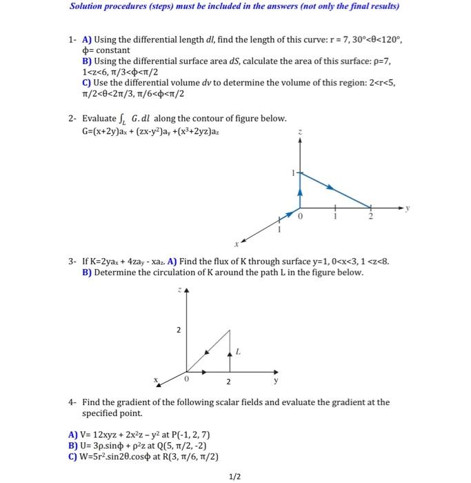 Solved Solution procedures (steps) must be included in the | Chegg.com