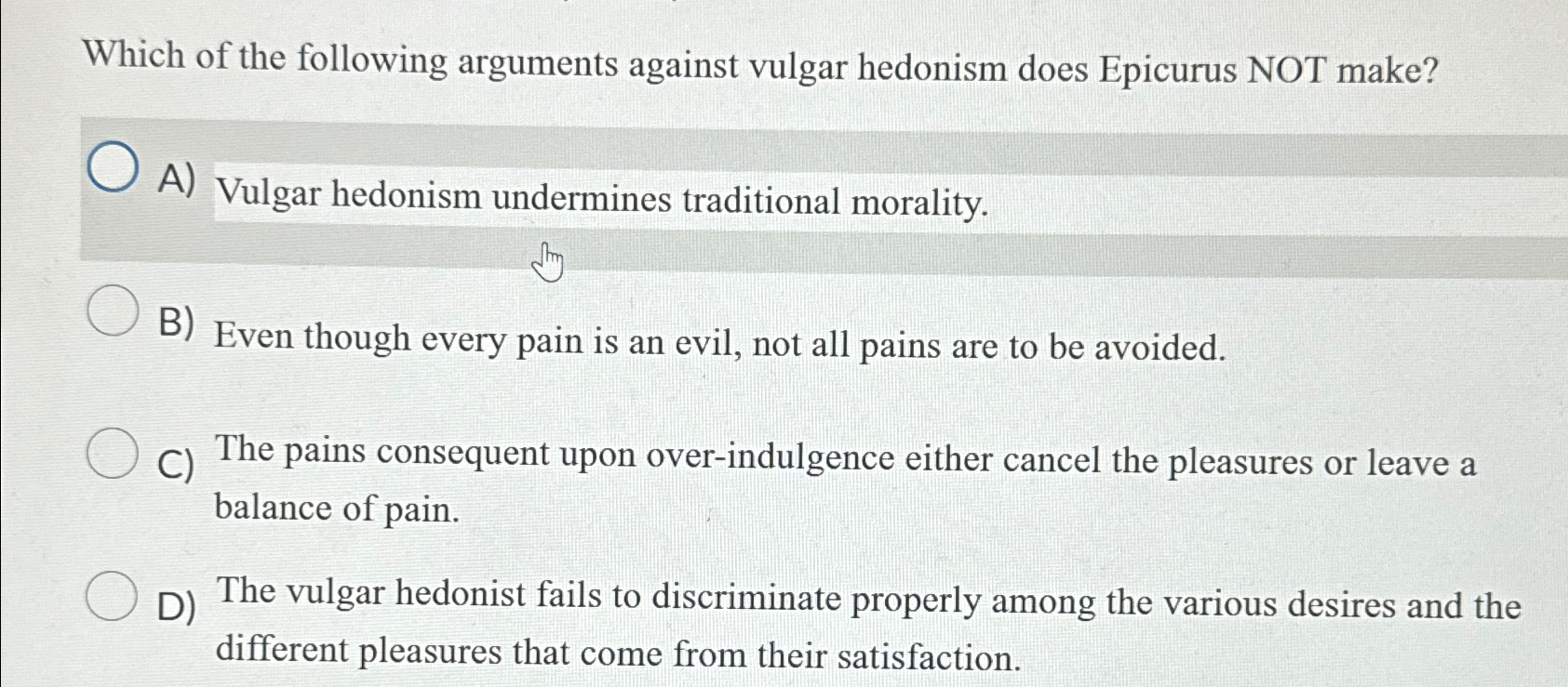Solved Which of the following arguments against vulgar | Chegg.com