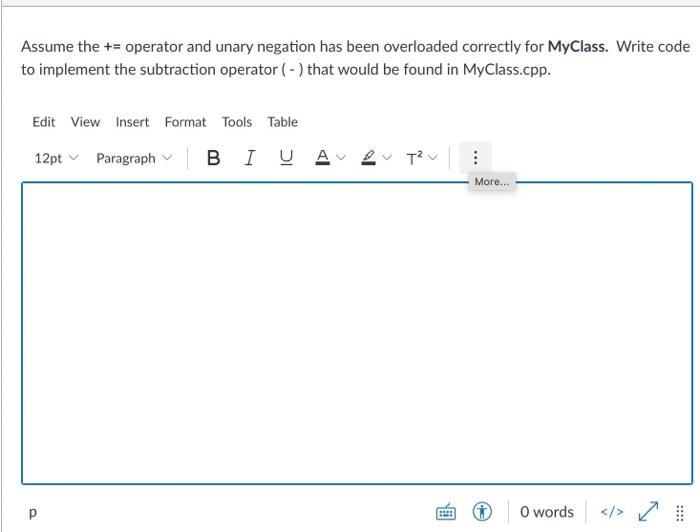 Solved Assume The Operator And Unary Negation Has Been