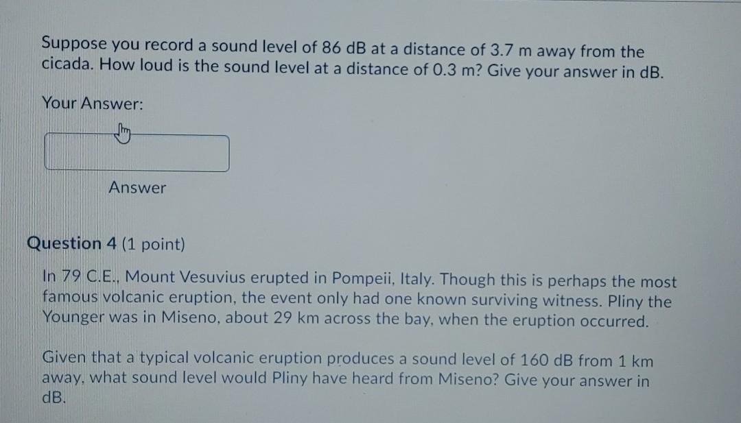 Solved Suppose you record a sound level of 86 dB at a | Chegg.com