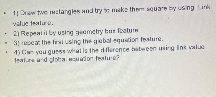 1) Draw two rectangles and try to make them square by | Chegg.com