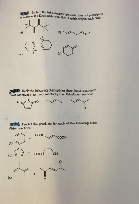 Solved Each of the following compounds does not participate | Chegg.com
