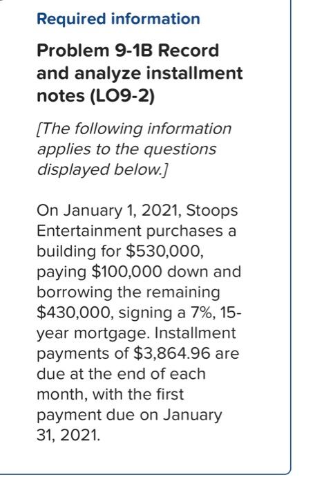 Solved Required information Problem 9-1B Record and analyze | Chegg.com