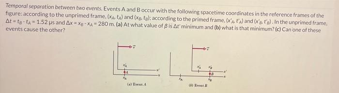 Solved Temporal separation between two events. Events A and | Chegg.com