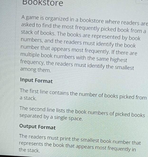 Solved A game is organized in a bookstore where readers ar | Chegg.com