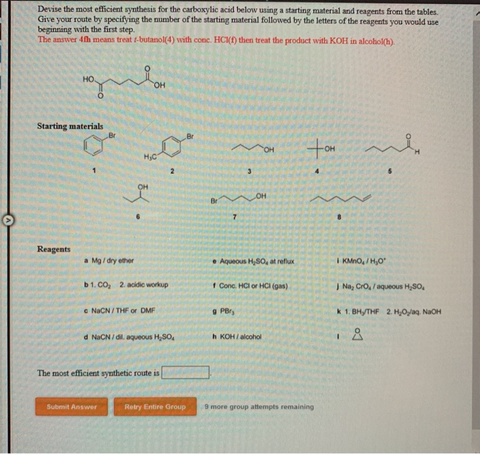 Solved Devise the most efficient synthesis for the | Chegg.com