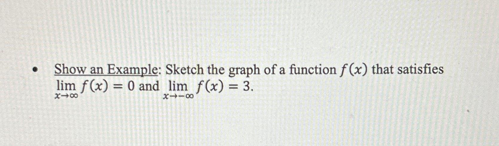 Solved Show an Example: Sketch the graph of a function f(x) | Chegg.com