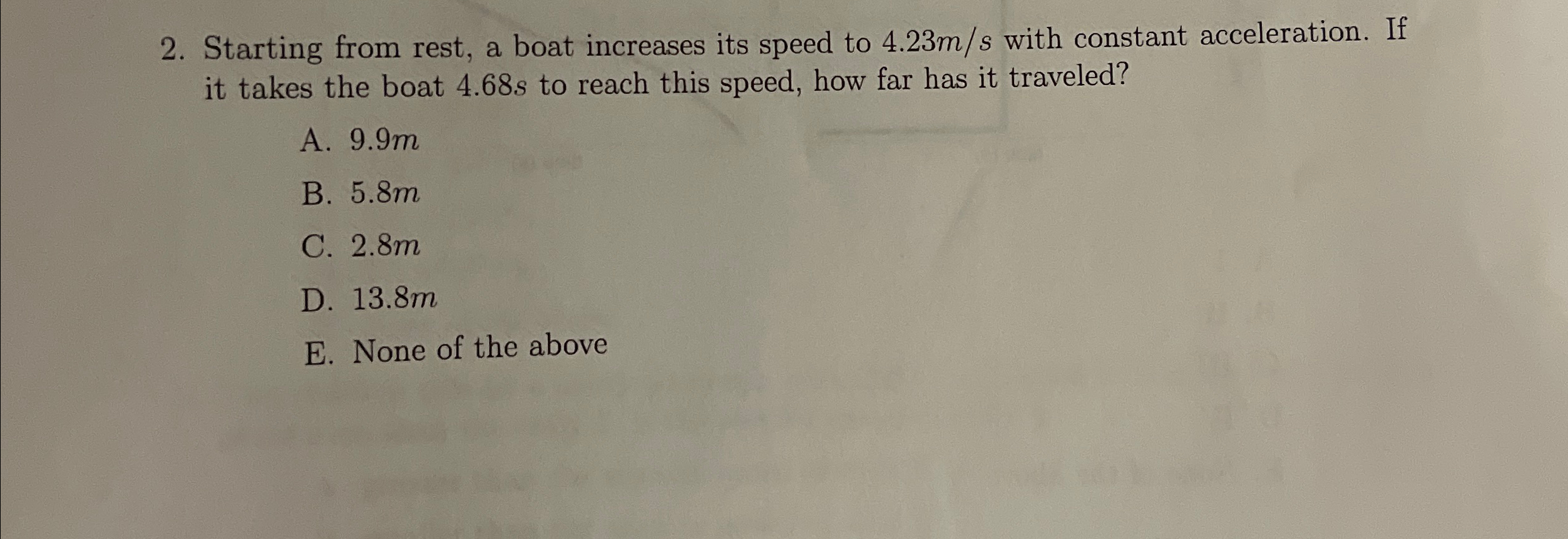 Solved Starting from rest, a boat increases its speed to | Chegg.com