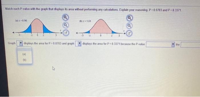 Solved Match each P-value with the graph that displays its | Chegg.com