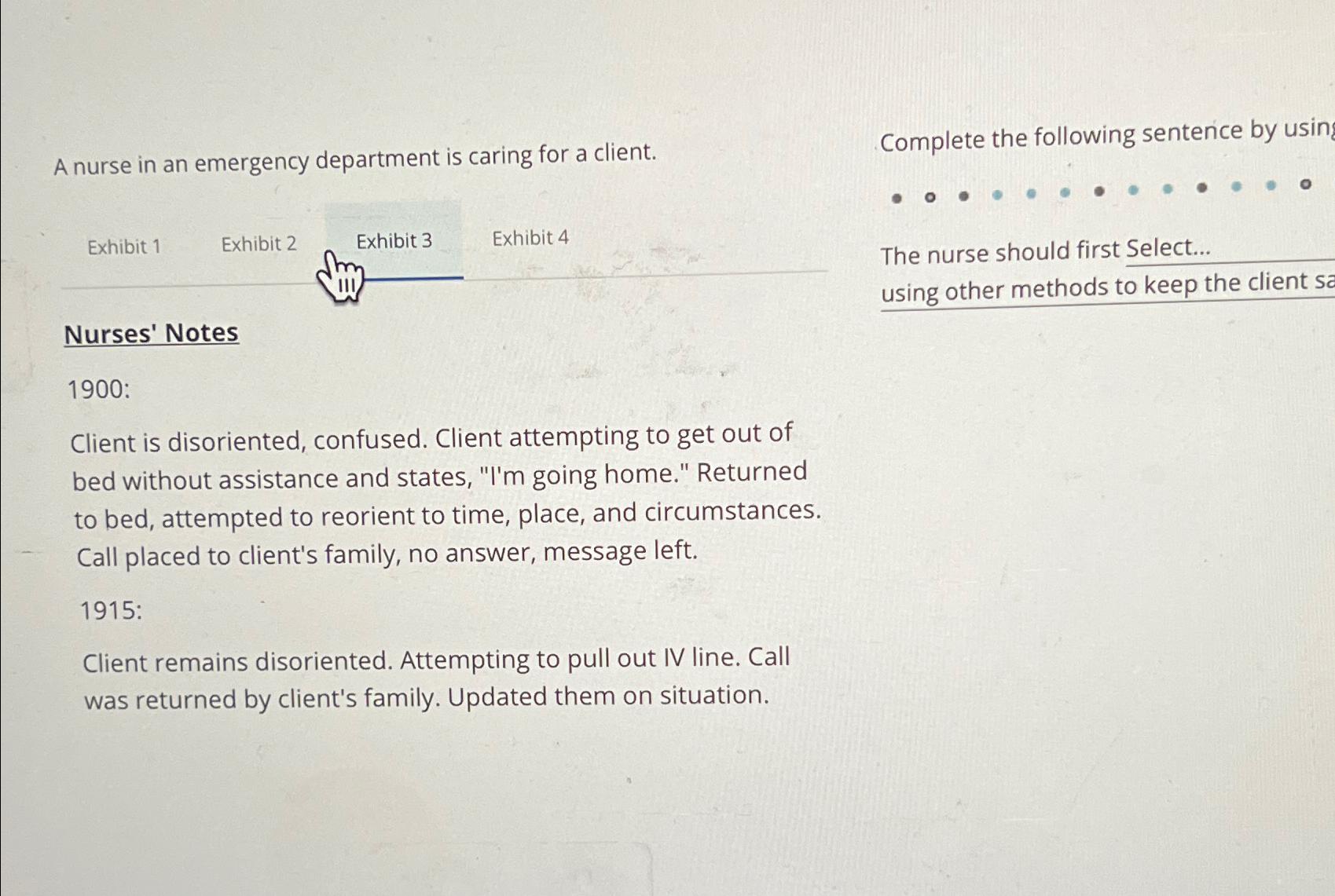 Solved A nurse in an emergency department is caring for a | Chegg.com
