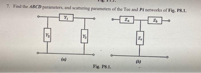Solved 7. Find the ABCD parameters, and scattering | Chegg.com
