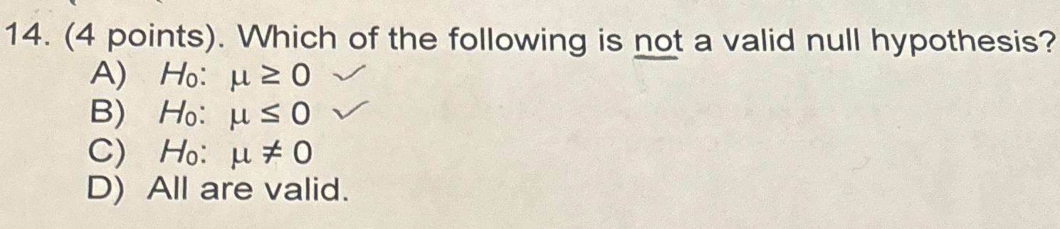 Solved (4 ﻿points). ﻿Which of the following is not a valid | Chegg.com