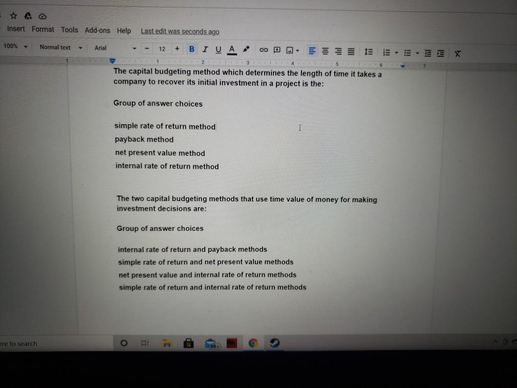 Solved Insert Format Tools Add-ons Help Last edit was | Chegg.com