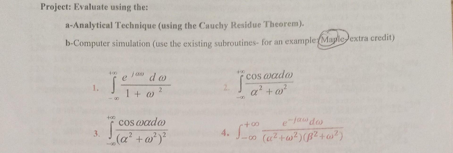 Solved Project: Evaluate using the: a-Analytical Technique | Chegg.com
