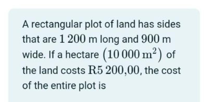 Solved A rectangular plot of land has sides that are \\( | Chegg.com