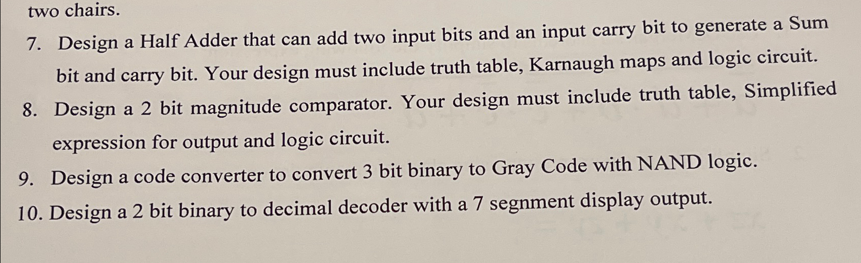 Solved 7. ﻿Design a Half Adder that can add two input bits | Chegg.com