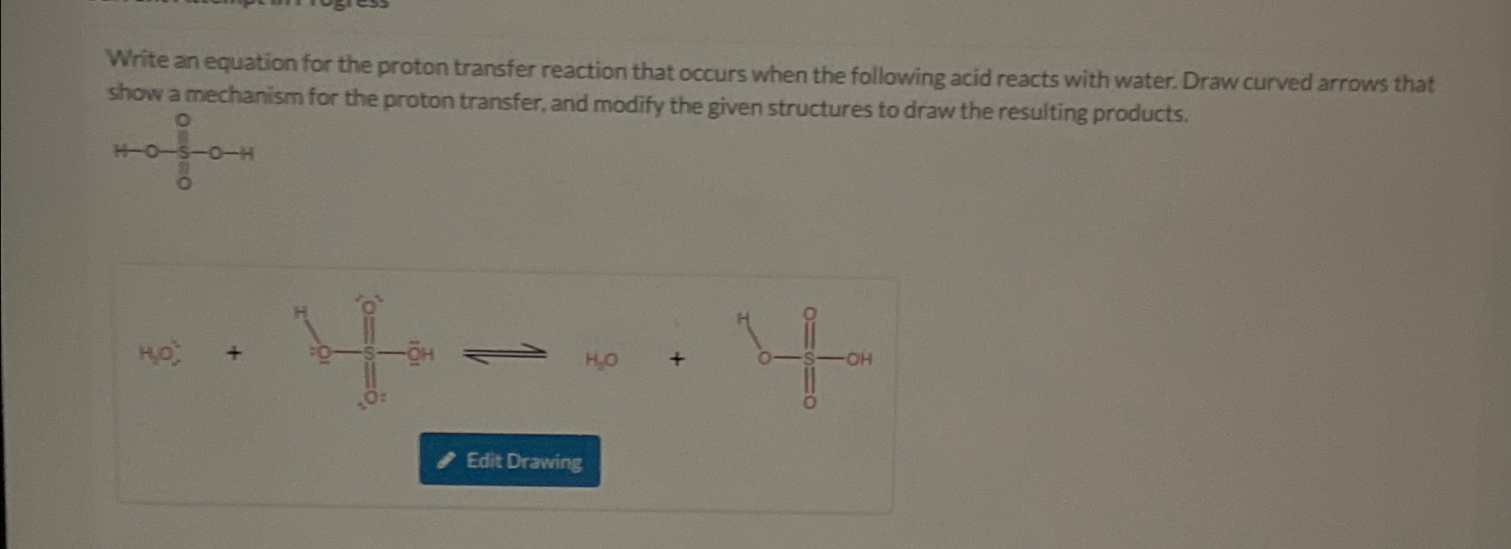 Solved Write an equation for the proton transfer reaction | Chegg.com
