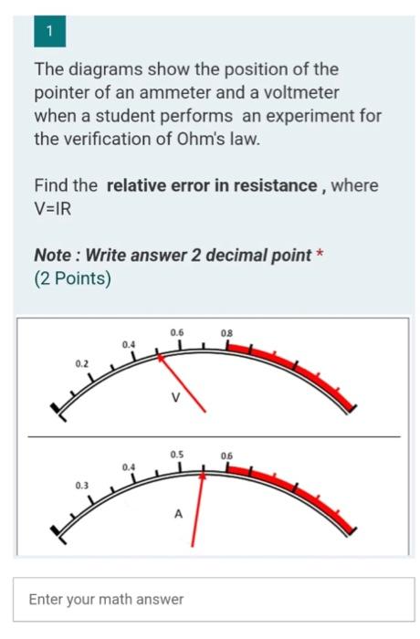 Solved 1 The diagrams show the position of the pointer of an | Chegg.com