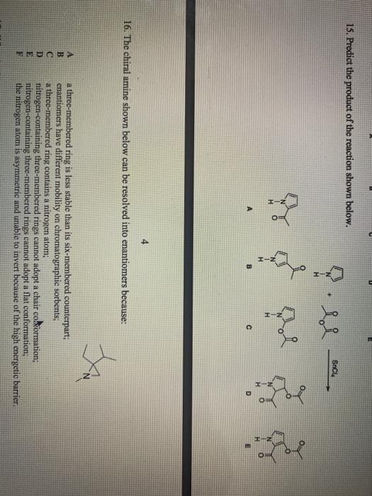 Solved 15. Predict the product of the reaction shown below. | Chegg.com