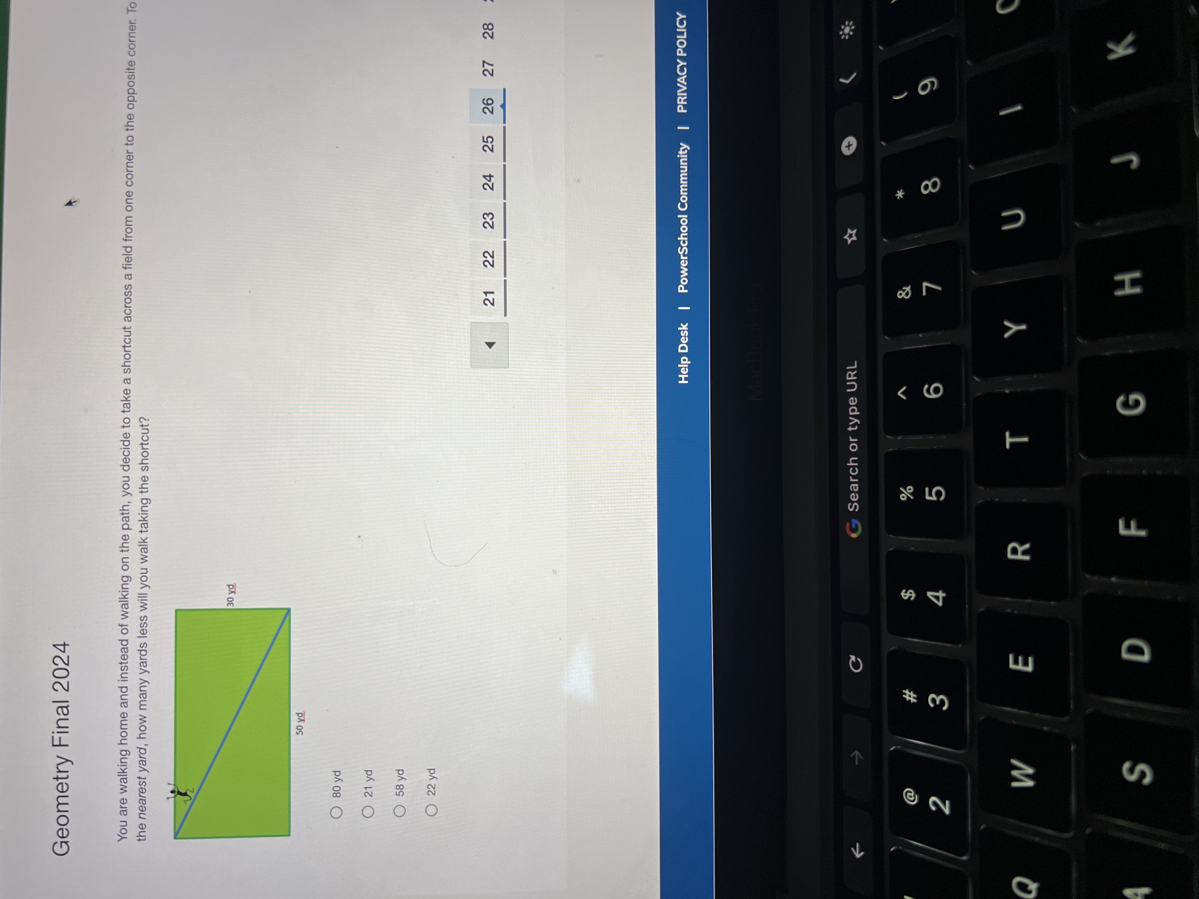 Solved Geometry Final 2024You are walking home and instead | Chegg.com
