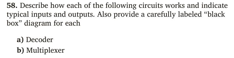 Solved Describe how each of the following circuits works and | Chegg.com