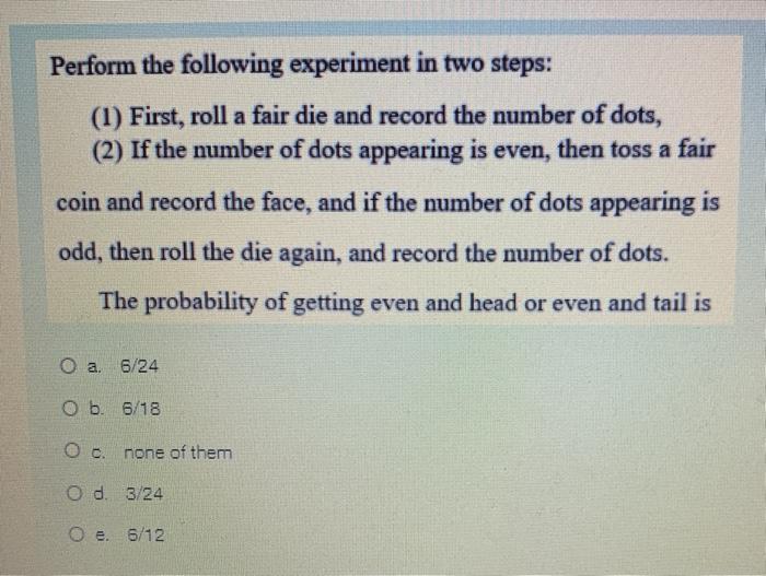 Solved Perform the following experiment in two steps: (1) | Chegg.com