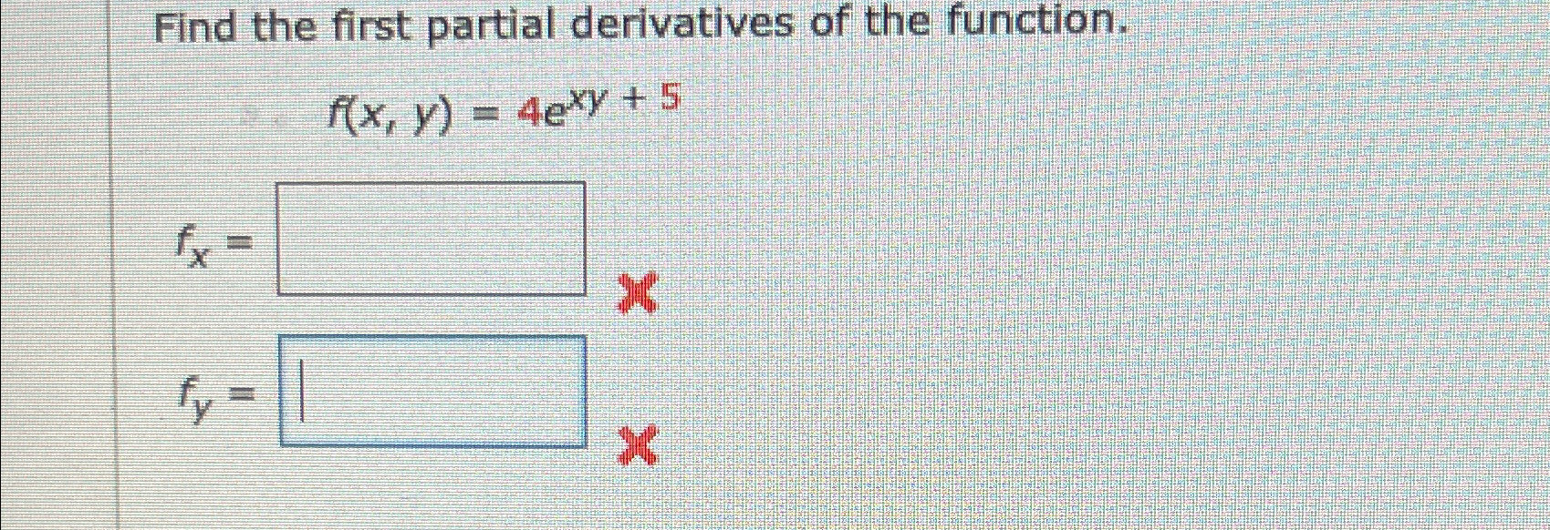 Solved Find the first partial derivatives of the | Chegg.com