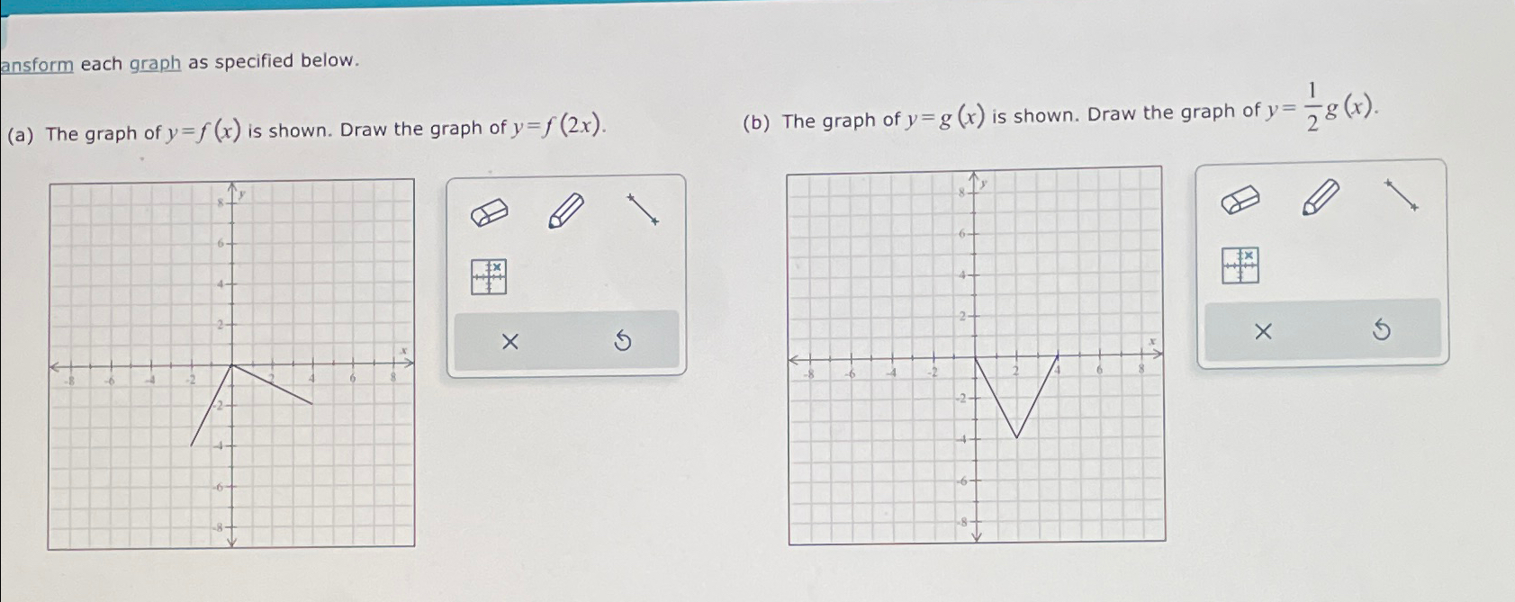 Solved ansform each graph as specified below.(a) ﻿The graph | Chegg.com