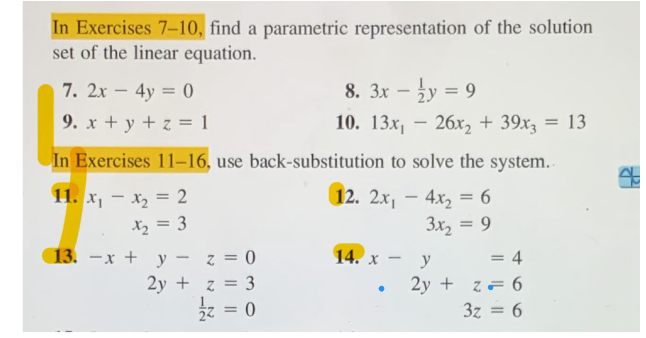 Solved In Exercises 11-16, ﻿use back-substitution to solve | Chegg.com