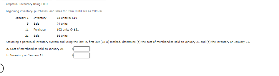 Solved LIFO accounting problem, please help me understand. | Chegg.com