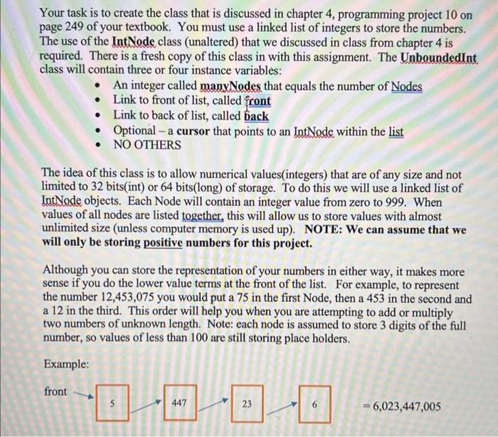 Solved Your task is to create the class that is discussed in | Chegg.com