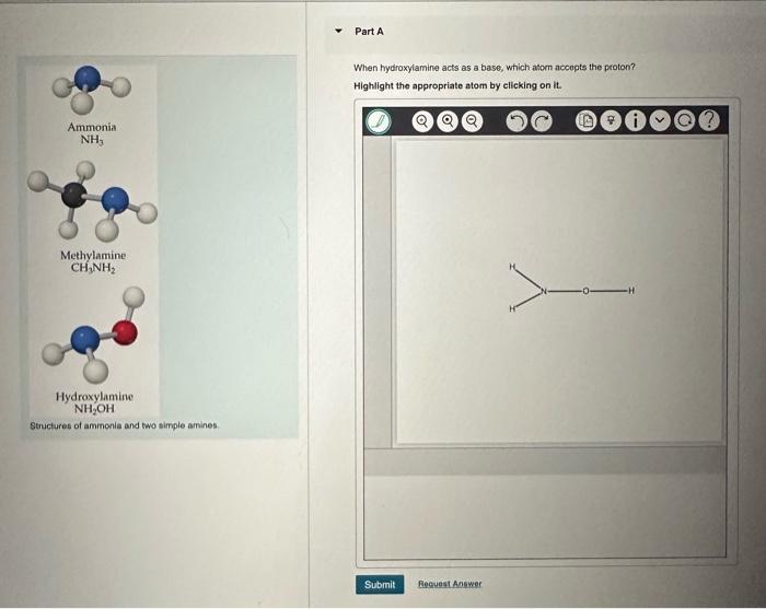 Solved When hydroxylamine acts as a base, which atom accepts | Chegg.com