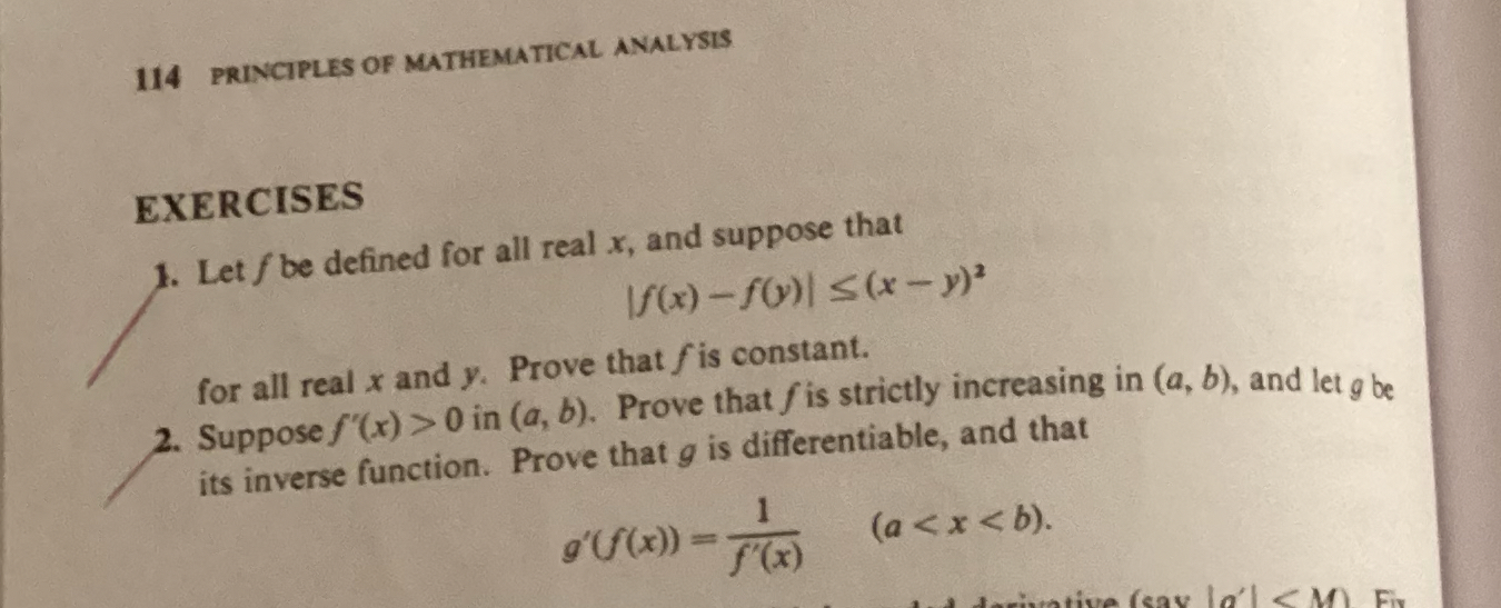Solved 114 ﻿princIPLes of mathematical analysisEXERCISESLet | Chegg.com