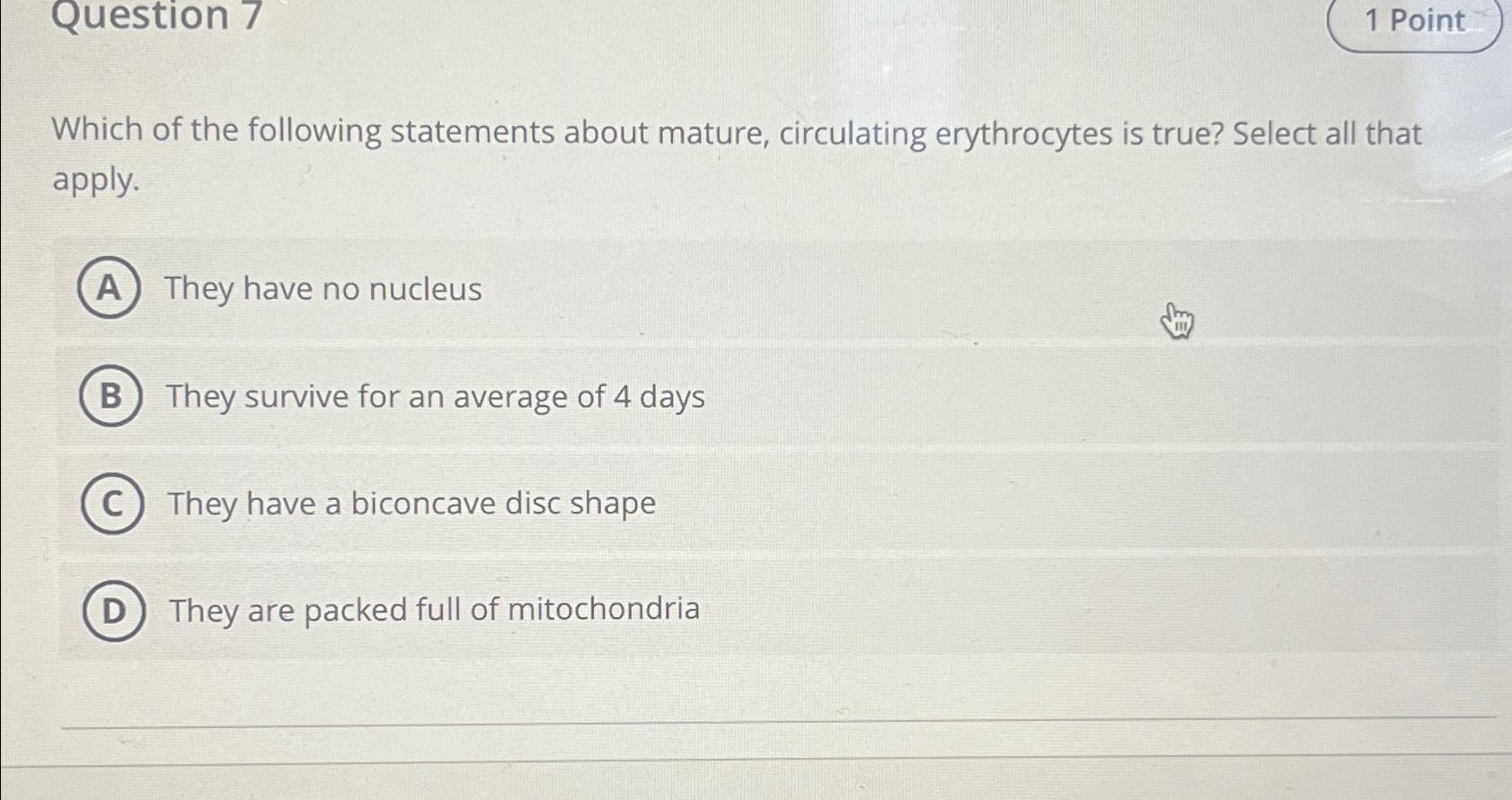 Solved Question 7Which of the following statements about | Chegg.com