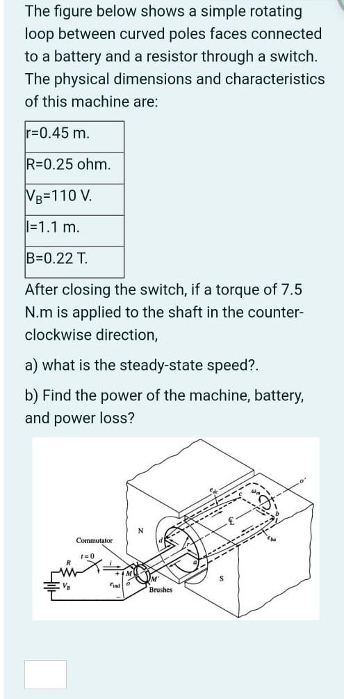 Solved The figure below shows a simple rotating loop between | Chegg.com