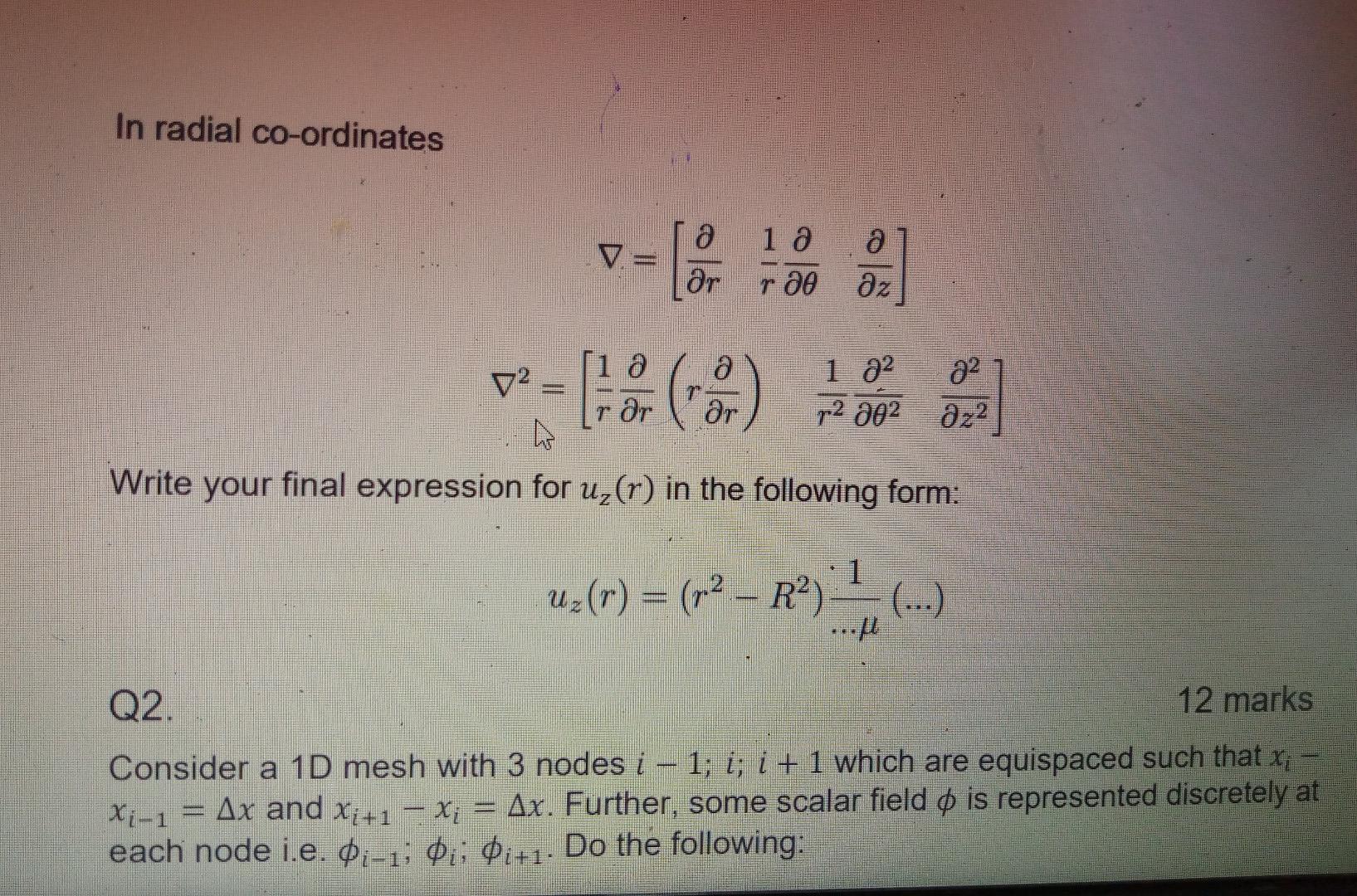 Solved Q1. 13 marks Consider an infinitely long pipe of | Chegg.com