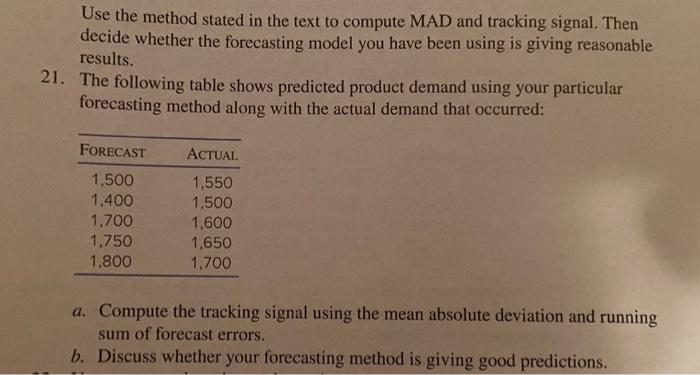 Solved Plot the tracking signals for each forecast and | Chegg.com