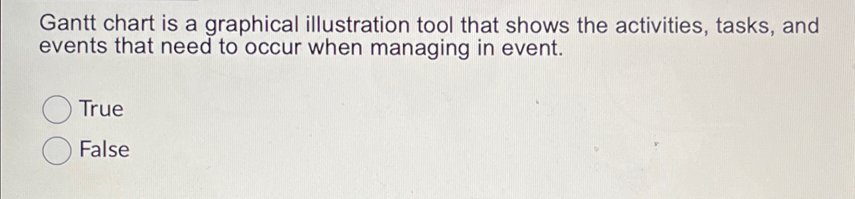 Solved Gantt chart is a graphical illustration tool that | Chegg.com