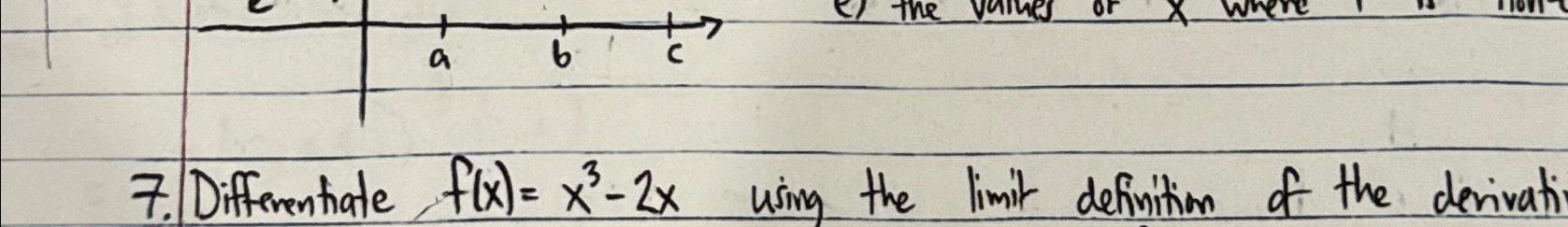 Solved Differentiate f(x)=x3-2x ﻿using the limit definition | Chegg.com