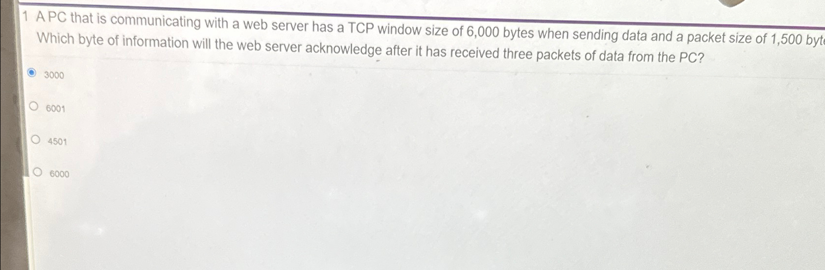 Solved 1 ﻿A PC that is communicating with a web server has a | Chegg.com